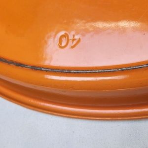 Le Creuset | Kitchen | Vintage 95s Le Creuset Orange Enamel Cast Iron ...